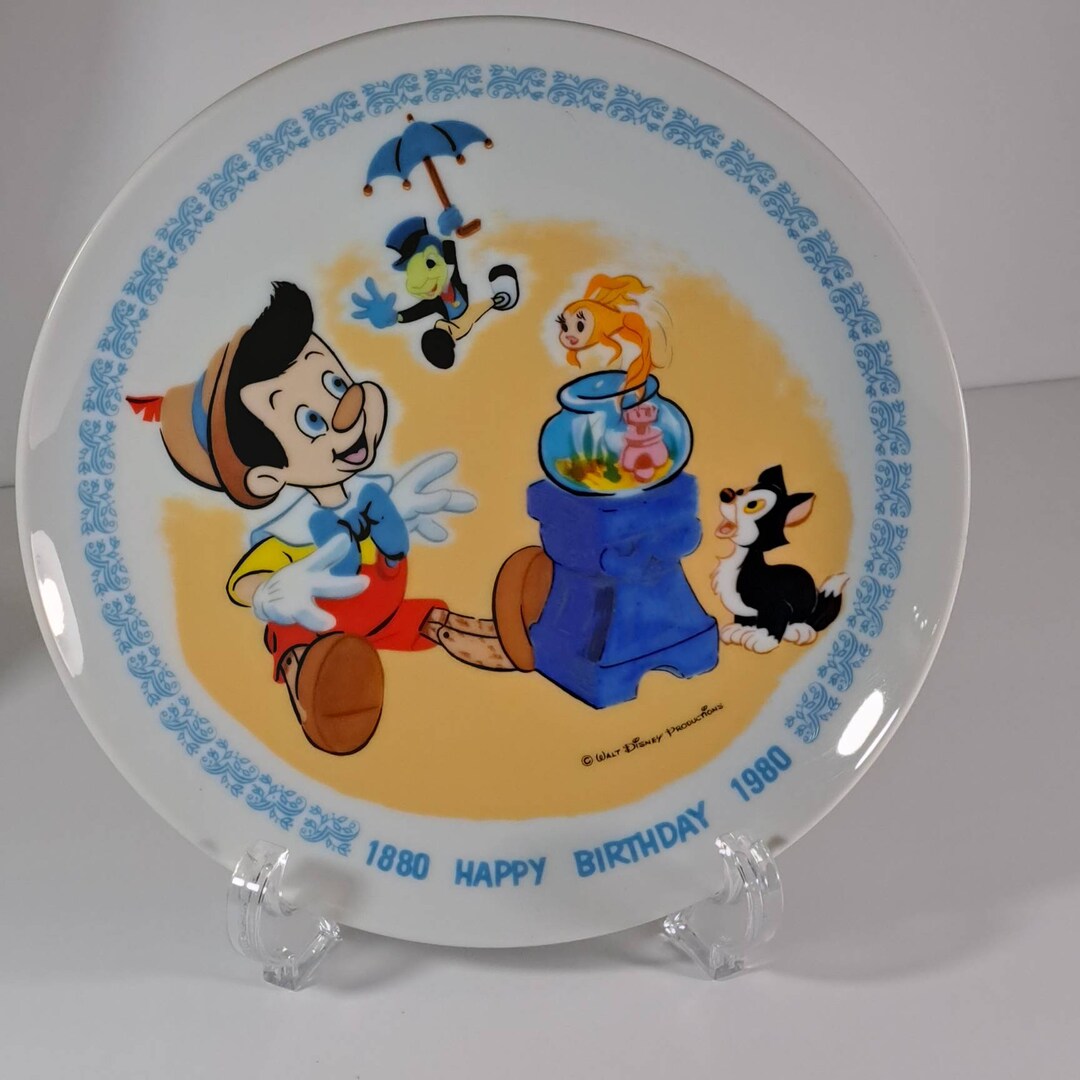 Vintage 1981 Pinocchio Birthday Plate - Schmid Decorative Plate - Etsy