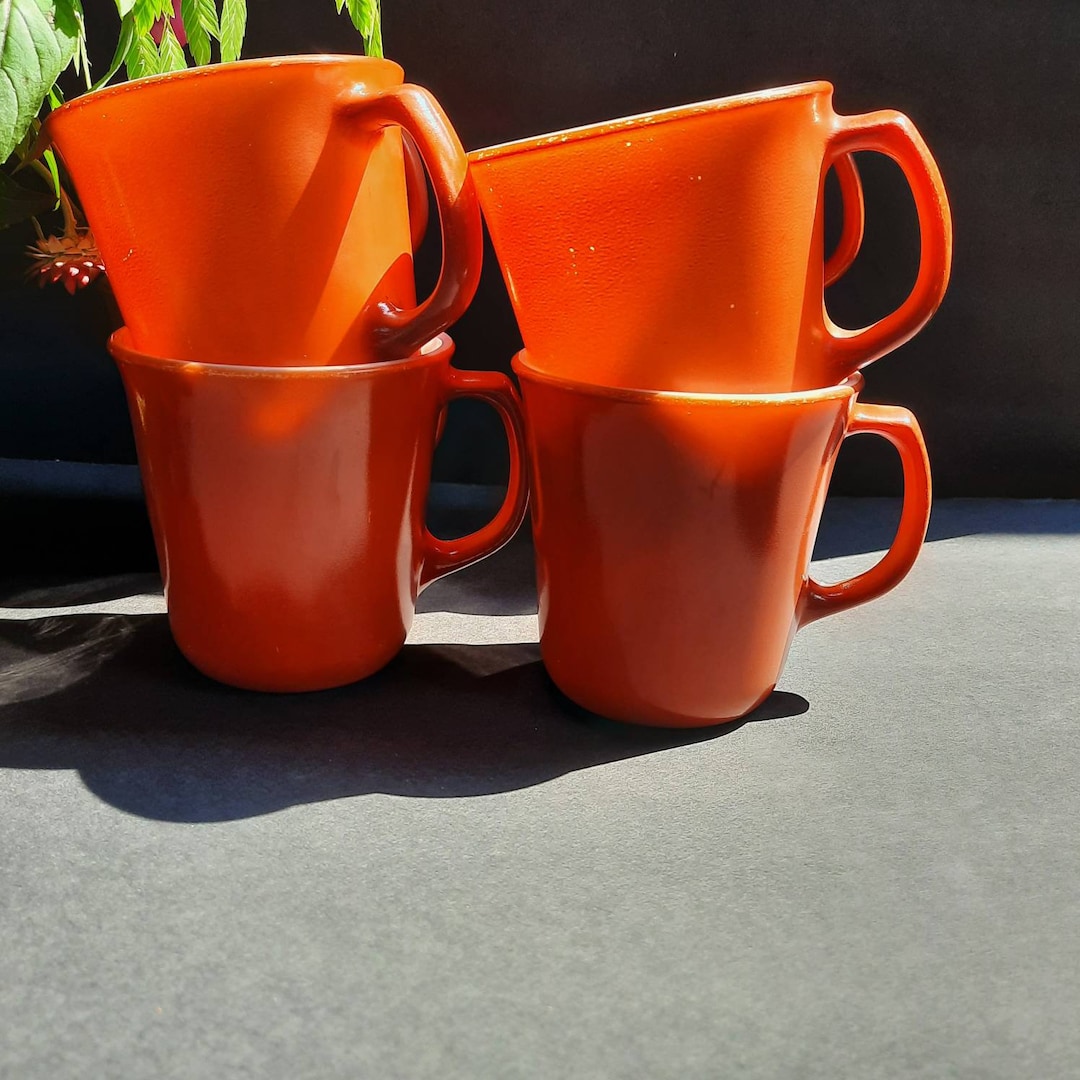 Vintage Corning Ware, Pyrex 1410 Mugs, Burnt Orange/cinnamon. Pyrex ...