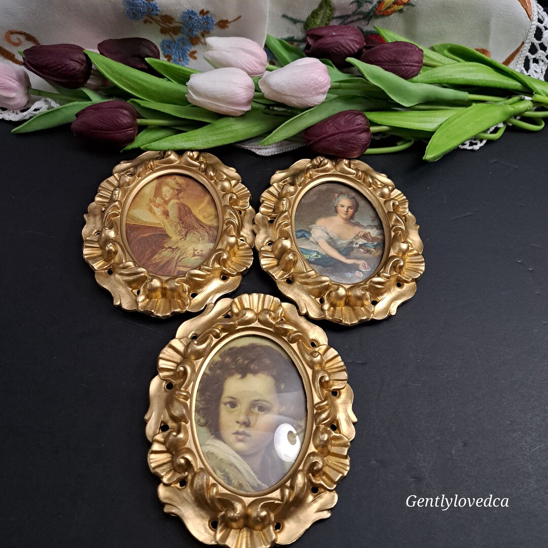 Vintage Mini Roberta Wood Framed Paintings Made in Italy, Italian ...