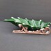 Vintage Atlantic Mold, Christmas Holly Leaf, Sleigh Sled, Ceramic Green ...