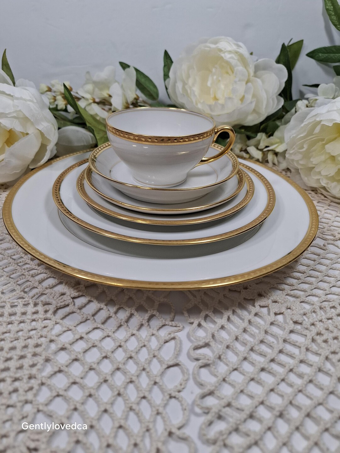 Antique Limoges Elite Works Gold & White Place Setting, 6-piece - Etsy