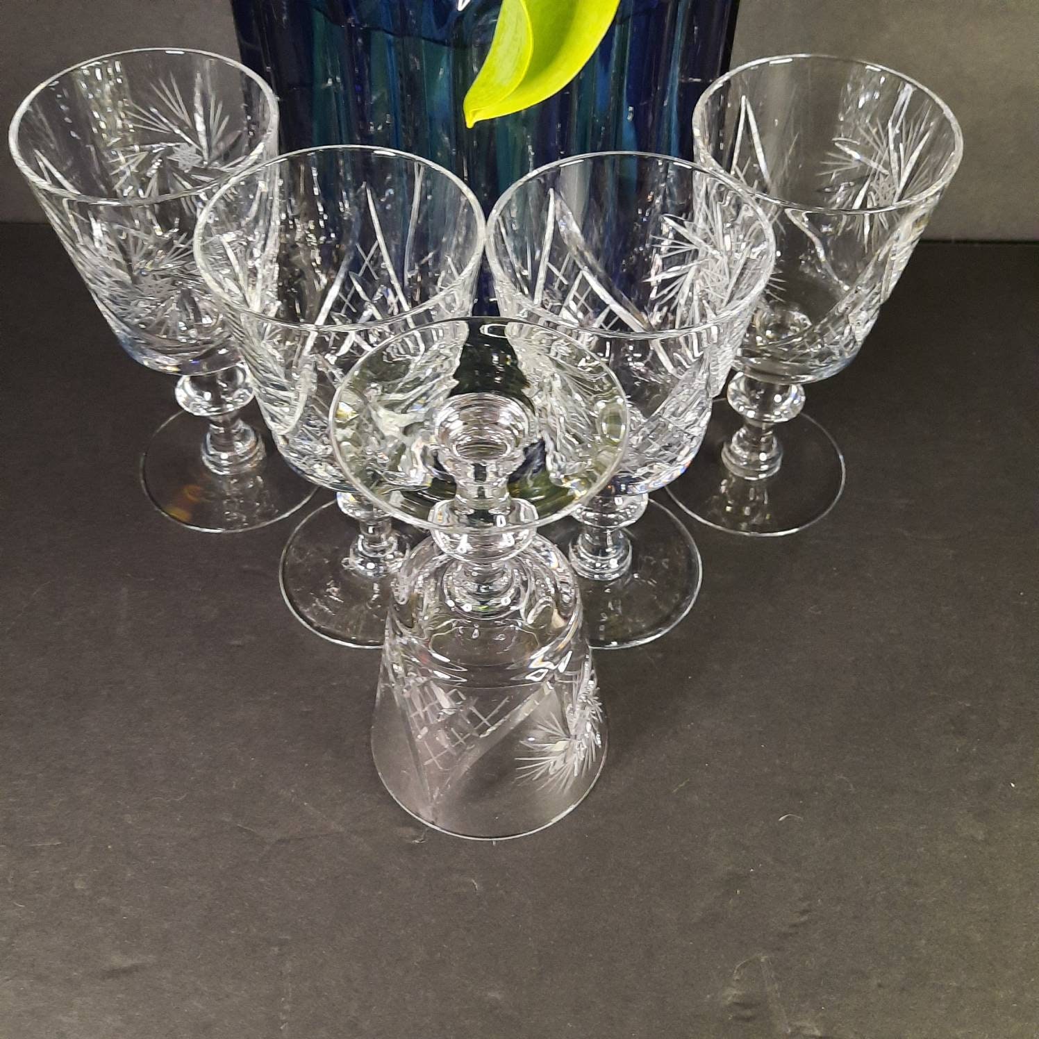 Vintage Pinwheel Lead Crystal Stemware Wine Glasses 6 Pcs | Etsy