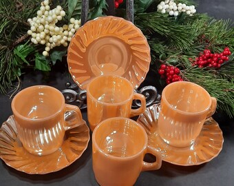 Termocrisa Peach Lustre Vintage Trio 1960s Orange Opaque - Etsy