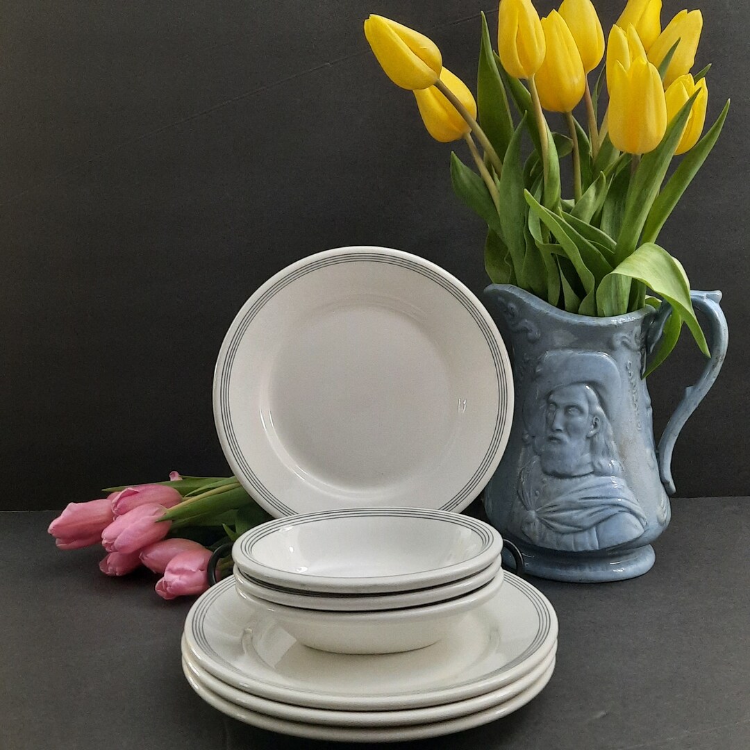 John Maddock & Son Ltd Vitrified Oval Sauce Bowls and Side Plates ...