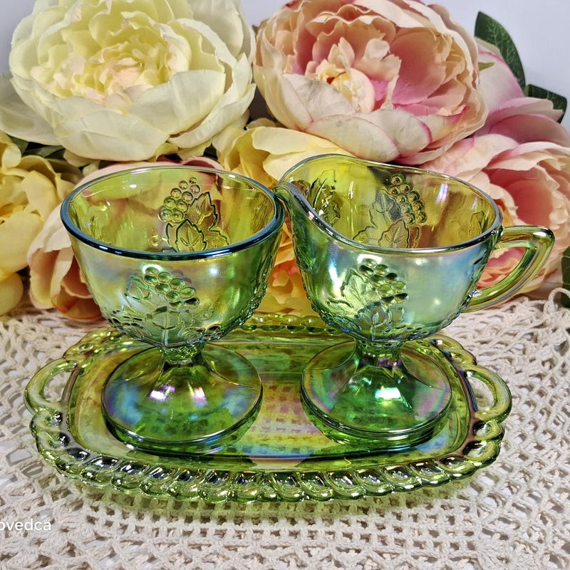 Green Indiana Glass - Etsy