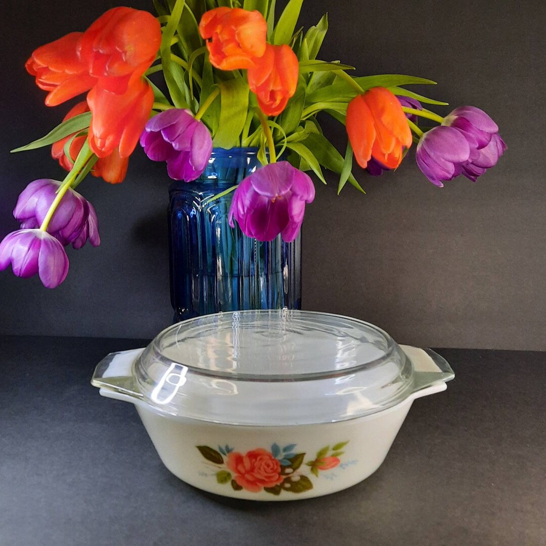 Vintage JAJ Pyrex Cottage Rose Casserole With Lid - Made in England - Etsy