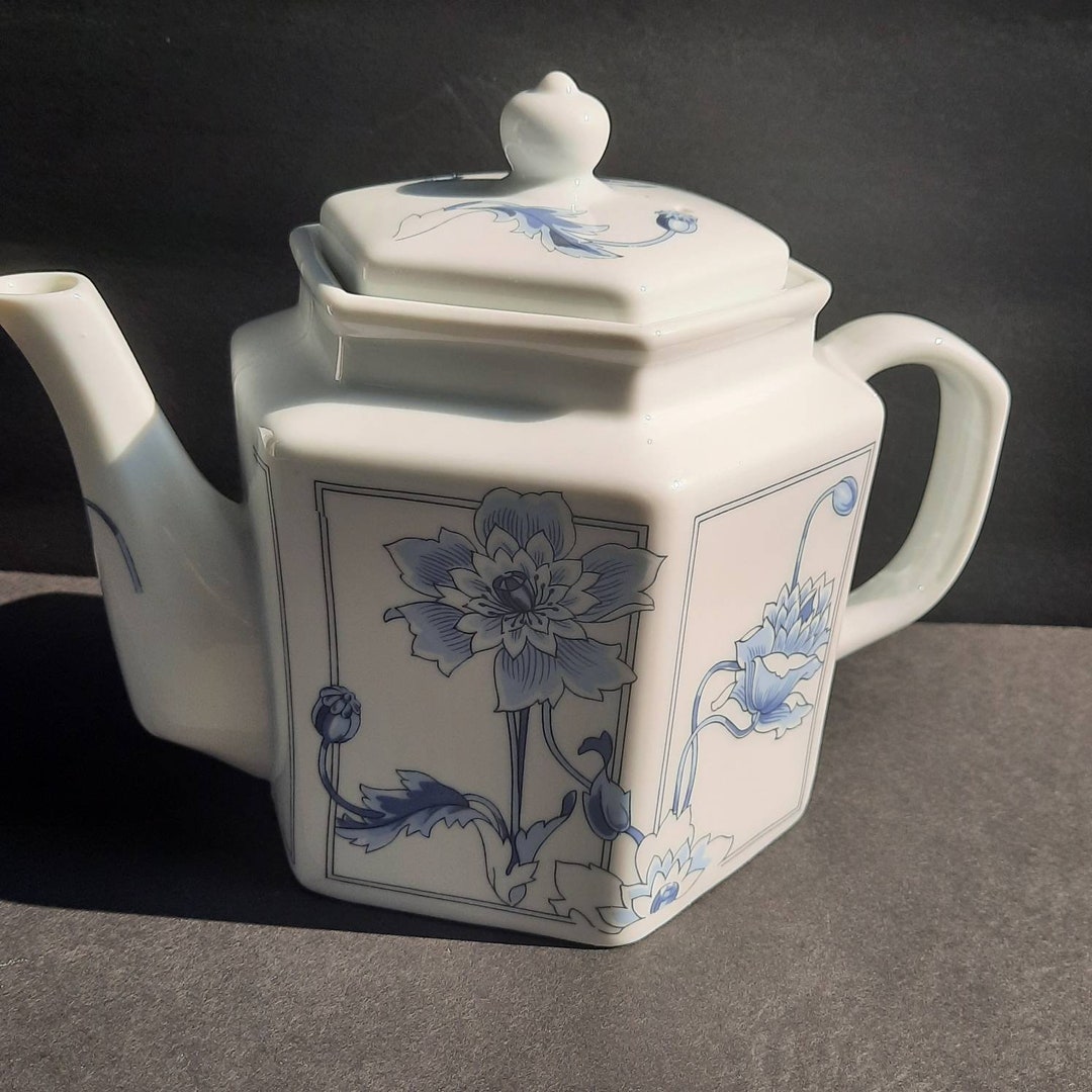 Blue and White Porcelain Tea Pot From the Toscany Collection. Made in ...