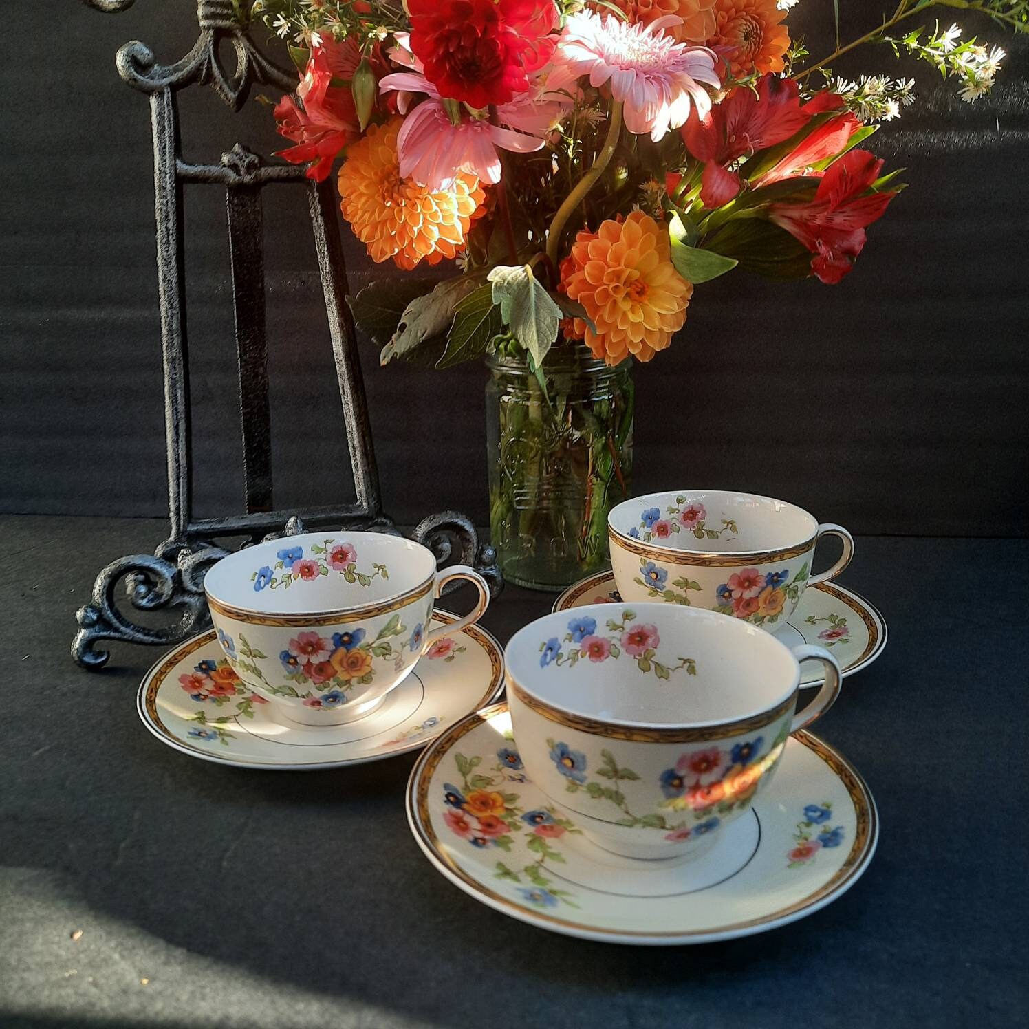 Vintage 1930s Teacup and Saucers by Johnson Bros. Made in - Etsy