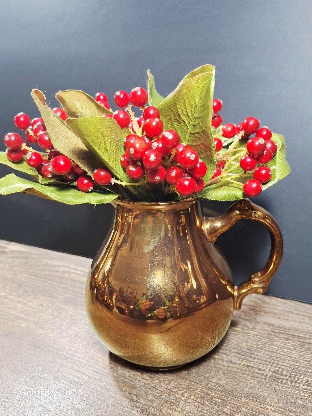 Vintage English Copper Lusterware Medium Pitcher Embossed, Made in ...