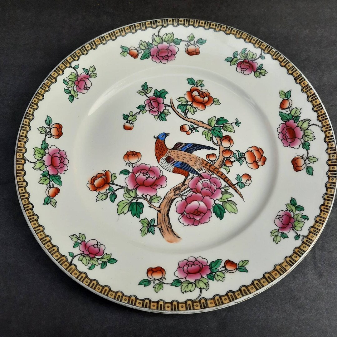 Antique C.1908 Winkle and Co Whieldon Ware, Pheasant Luncheon Plate ...