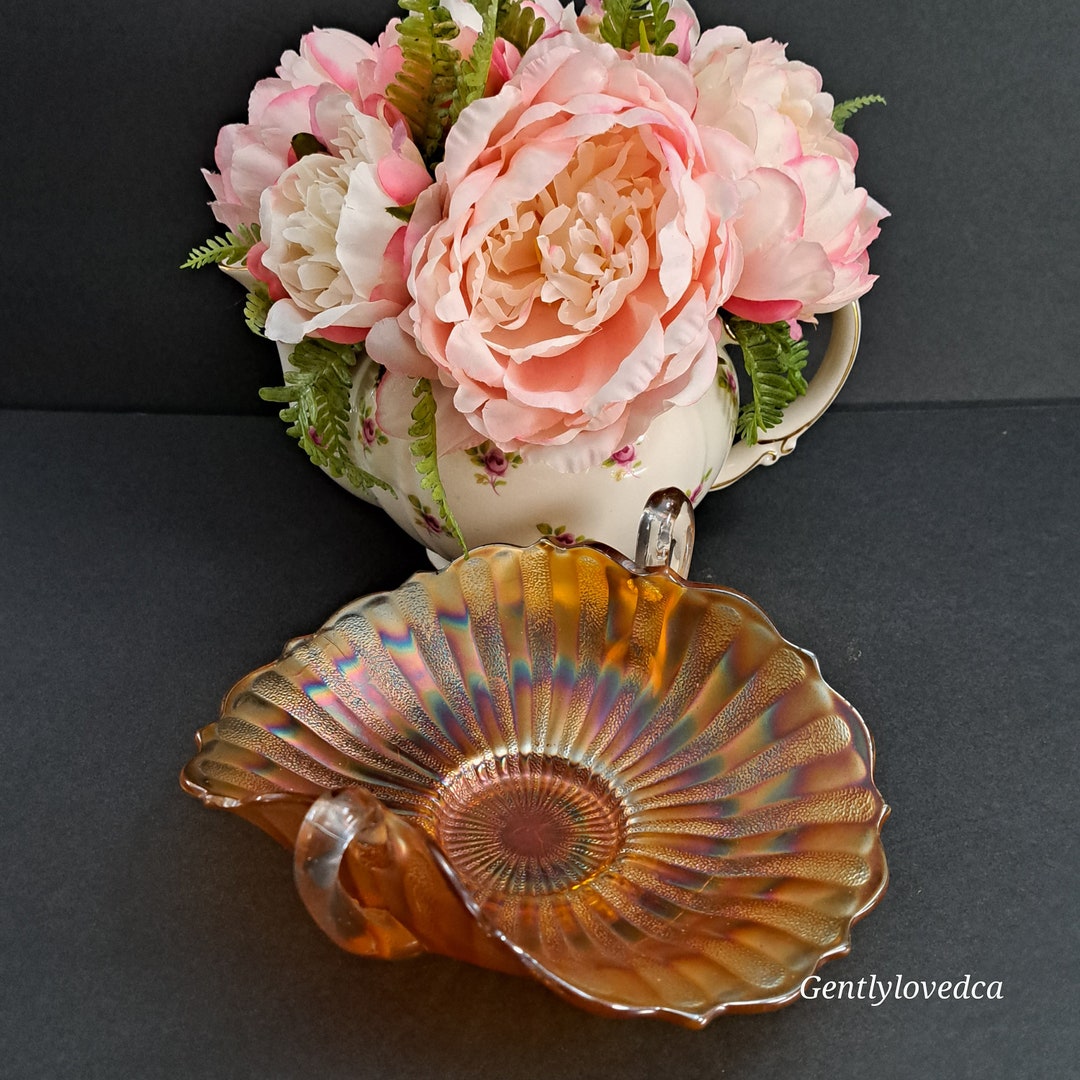 1950s Marigold Candy Glass Bon Bon Nut Dish Fenton Carnival - Etsy