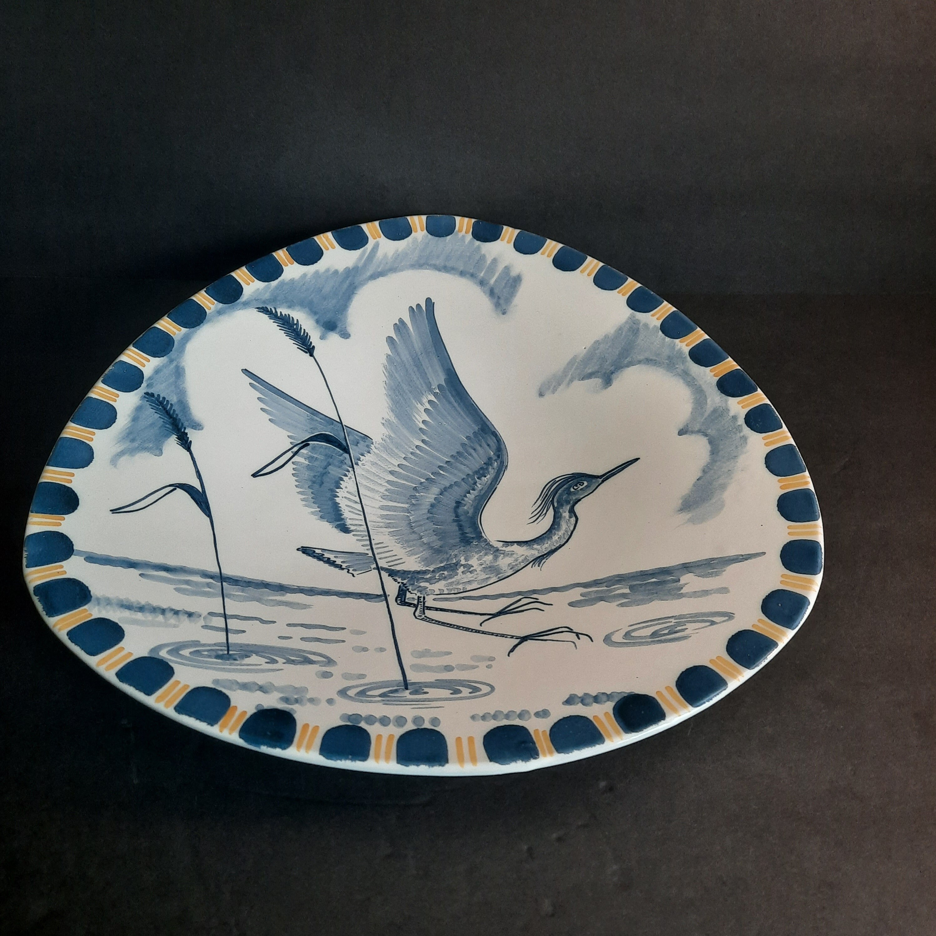 Vintage Large Platter 506 Elle Norway Pottery With Initials CH - Etsy