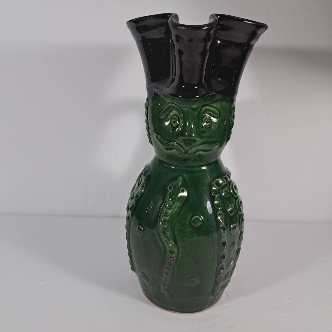 Vintage Ceramic Soldier and Serpent Wine Decanter, Bitossi Style ...