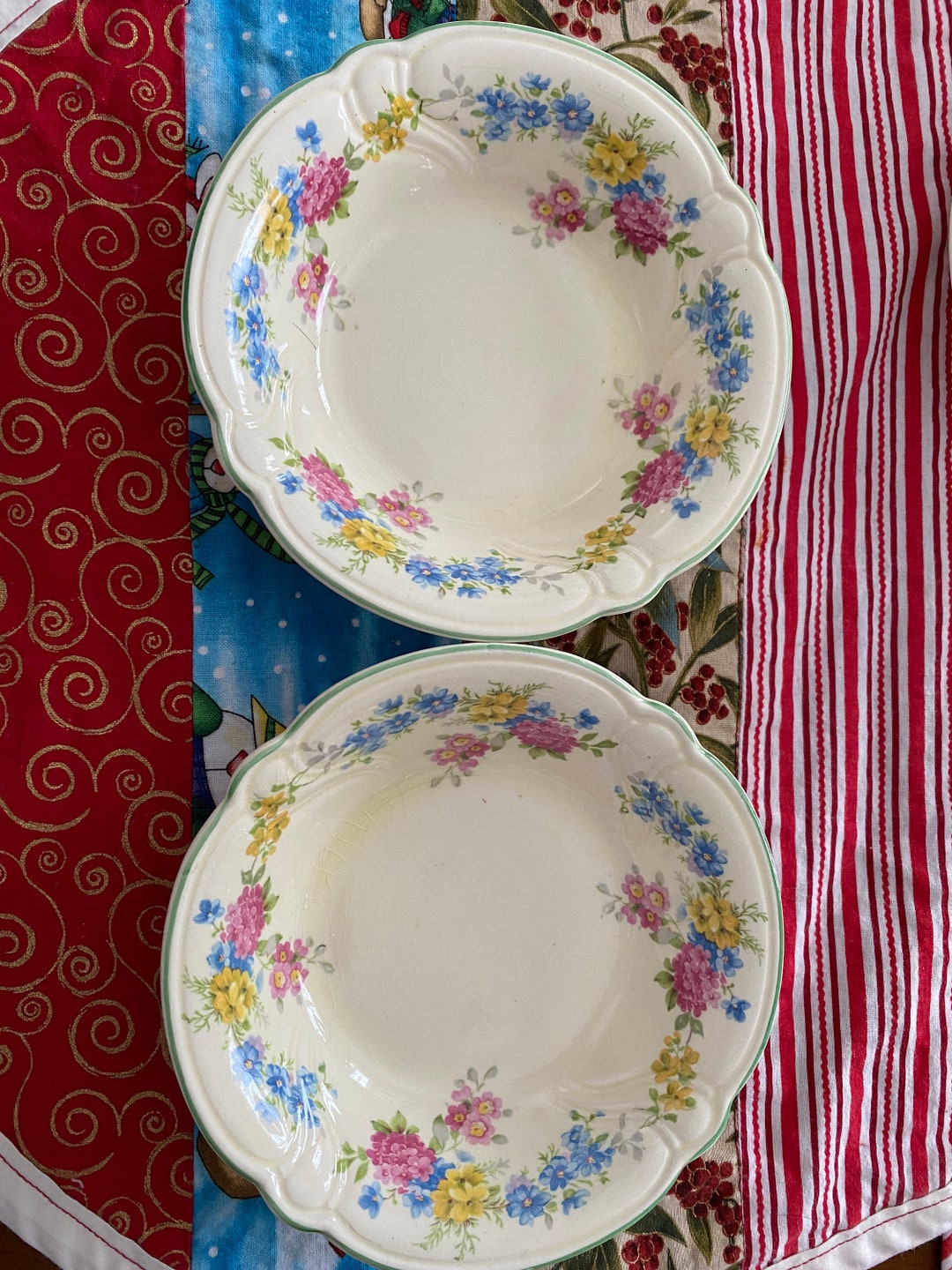 Vintage TST Co. Taylor Smith Taylor China, Set of 2 Small Bowls Pattern ...