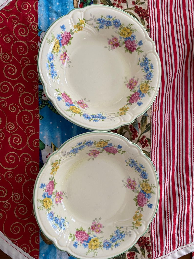 Vintage TST Co. Taylor Smith Taylor China, Set of 2 Small Bowls Pattern ...