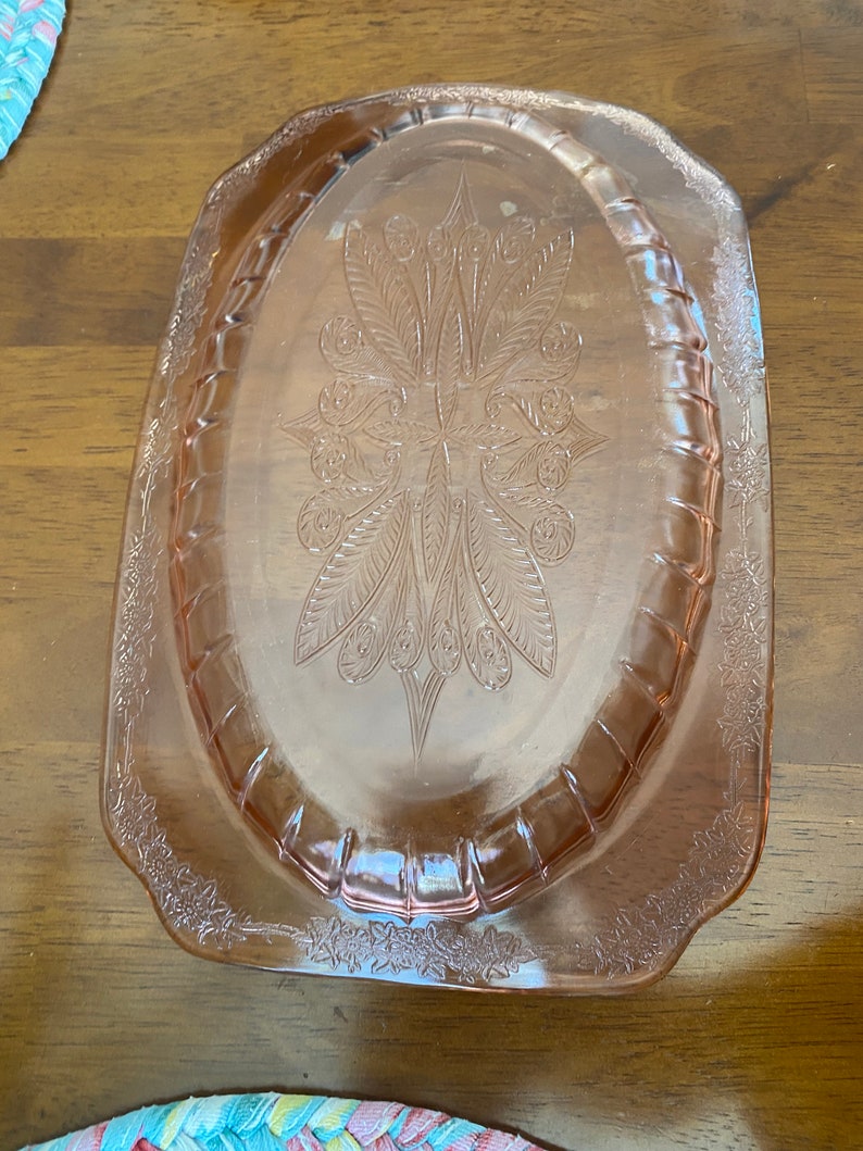 Vintage Pink Jeanette Depression Glass Dish, Adam Pattern - Etsy
