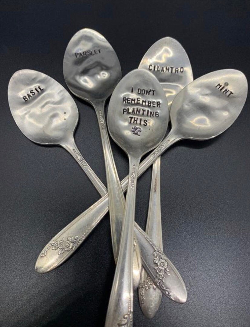 Plant Signs out of Vintage Silverware Vintage | Etsy