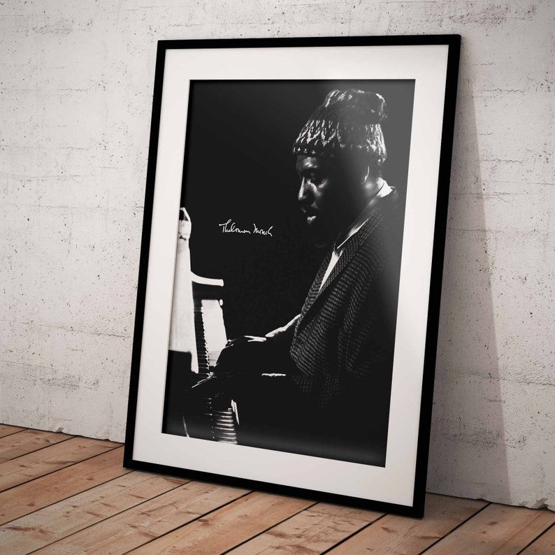 Thelonious Monk Art Print With Signature Jazz Music Poster Pianist Wall ...