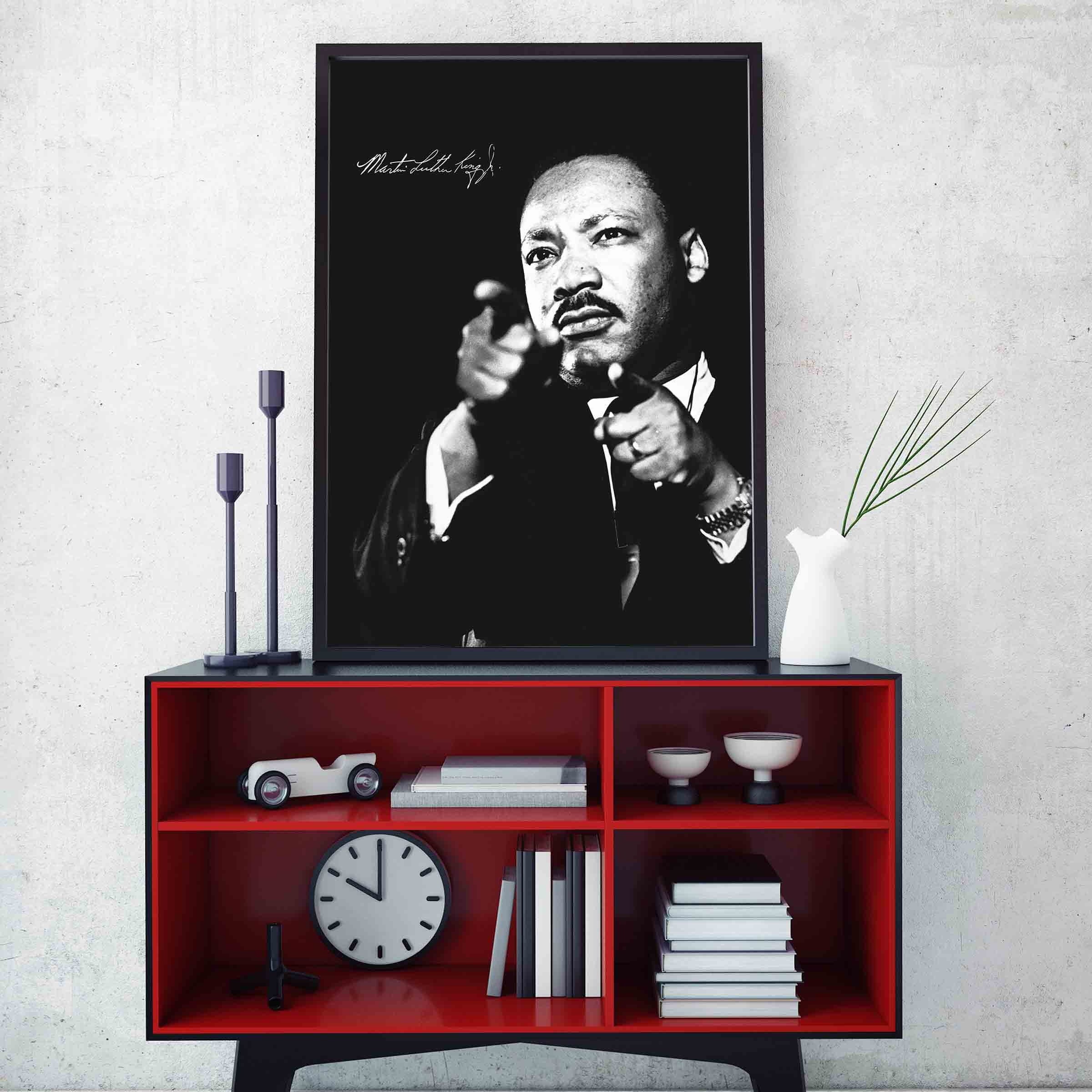Martin Luther King With a Signature Poster Political Philosopher Art ...