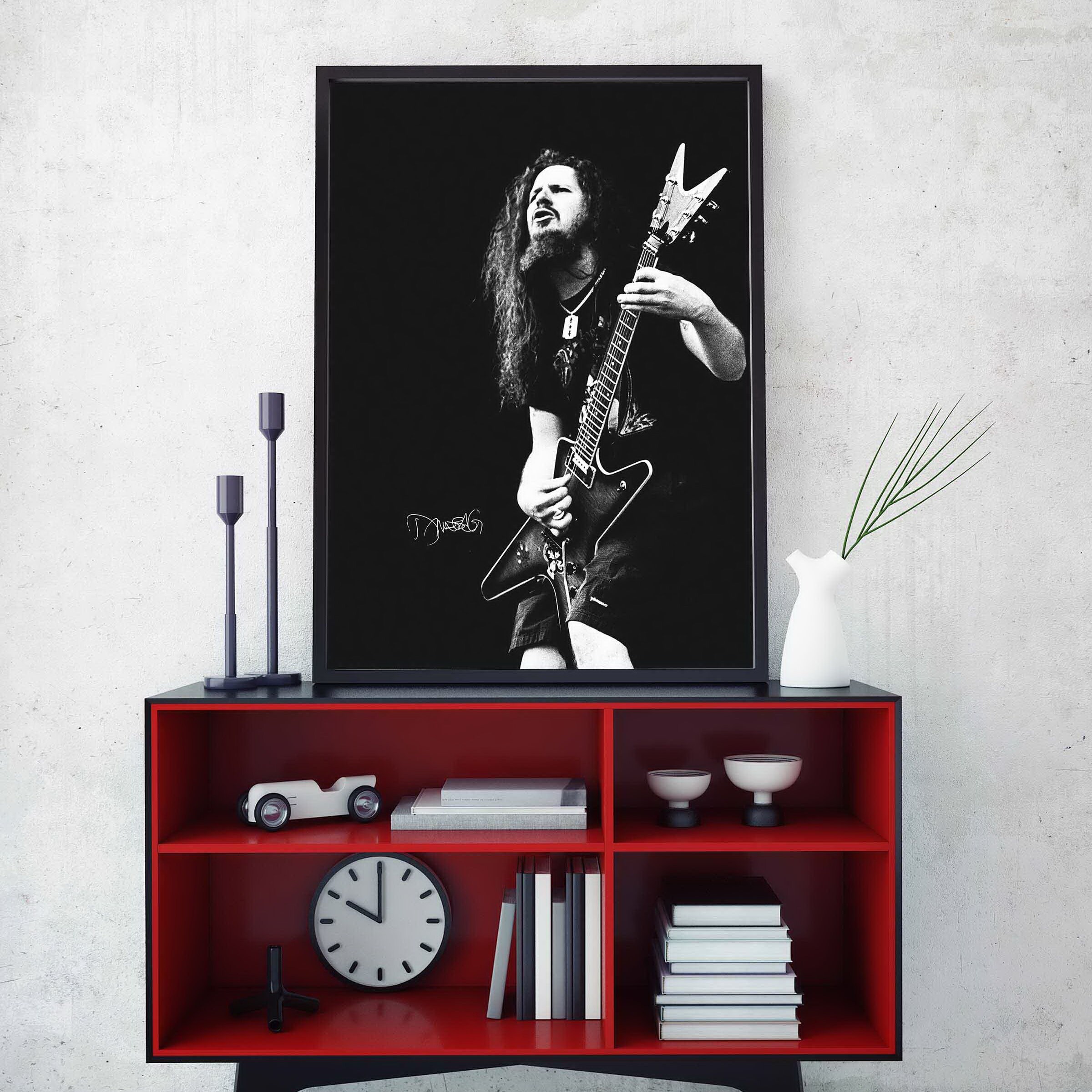 Dimebag Darrell Poster With Signature Pantera Art Print Heavy Metal ...