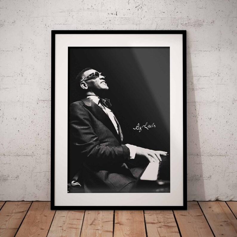Ray Charles Art Print With Signature - Father of Soul Music Poster ...