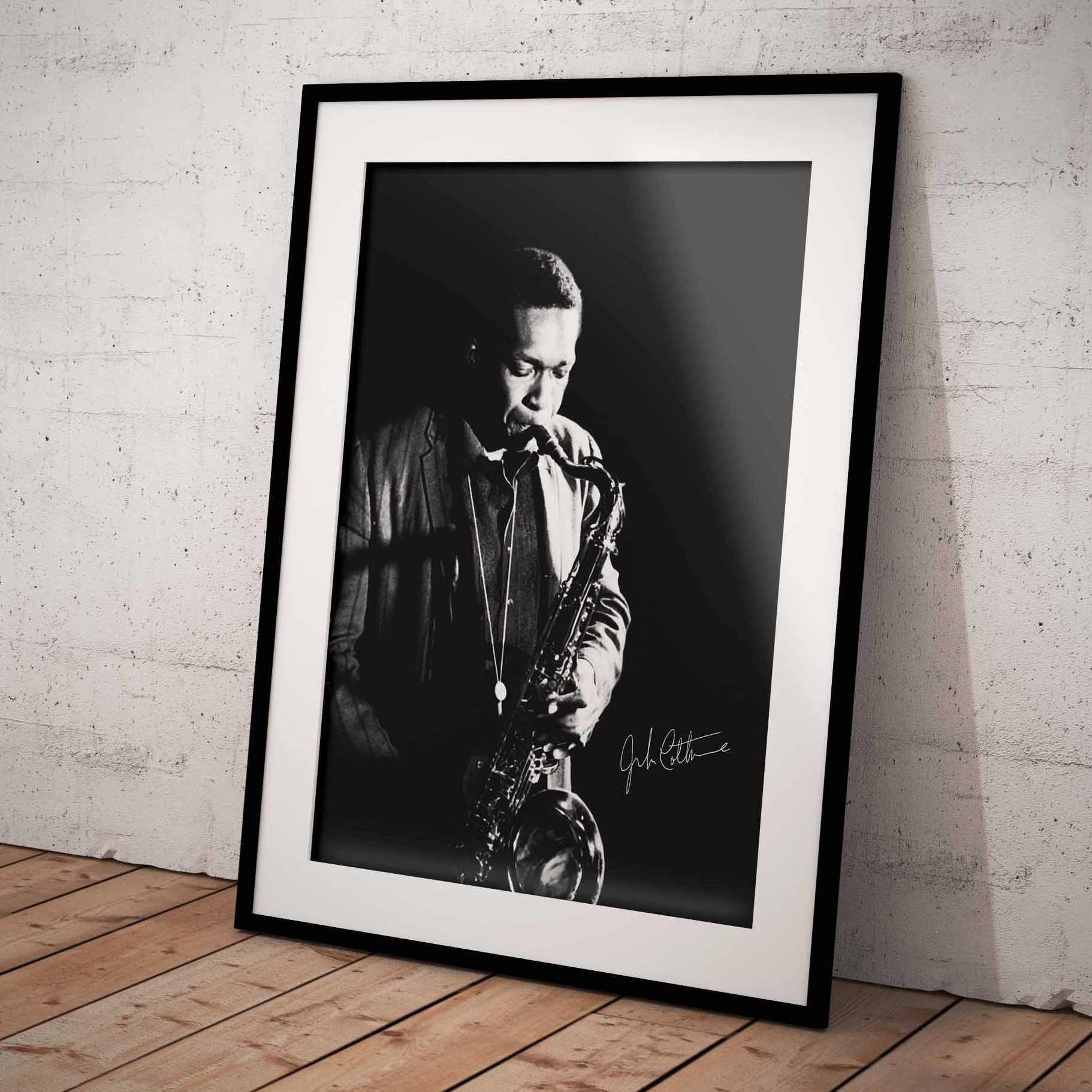 John Coltrane Art Print With Signature Jazz Music Poster Saxophonist ...
