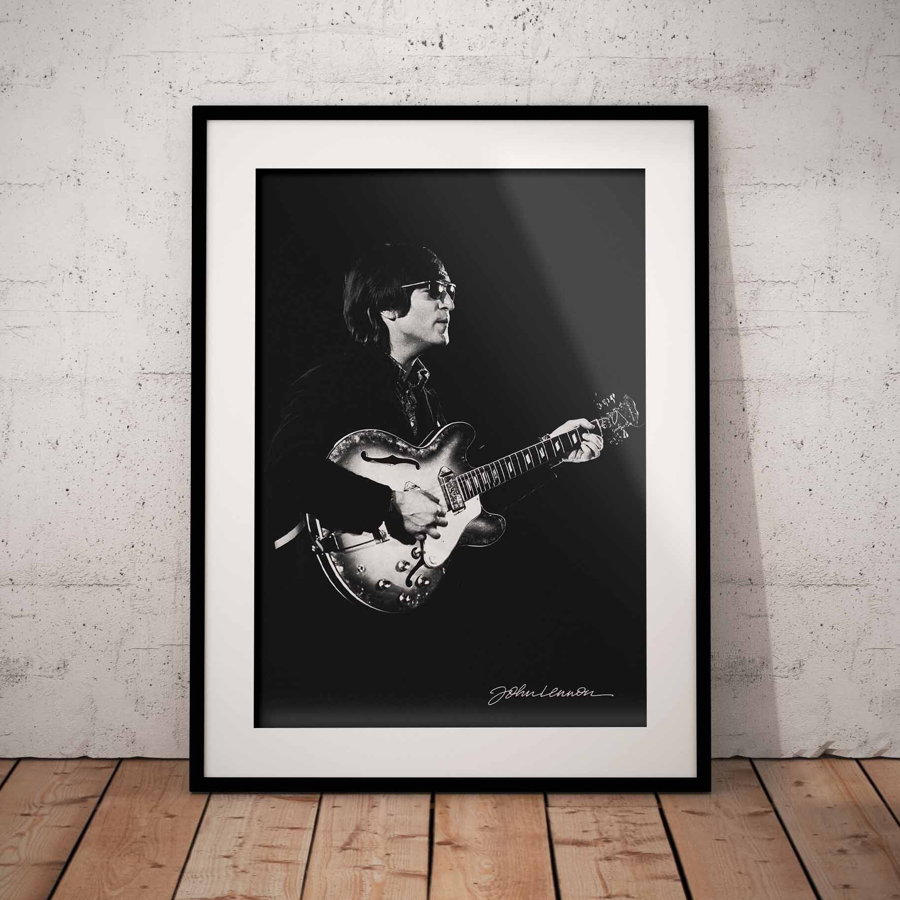 John Lennon Poster With Signature the Beatles Art Print British Pop ...