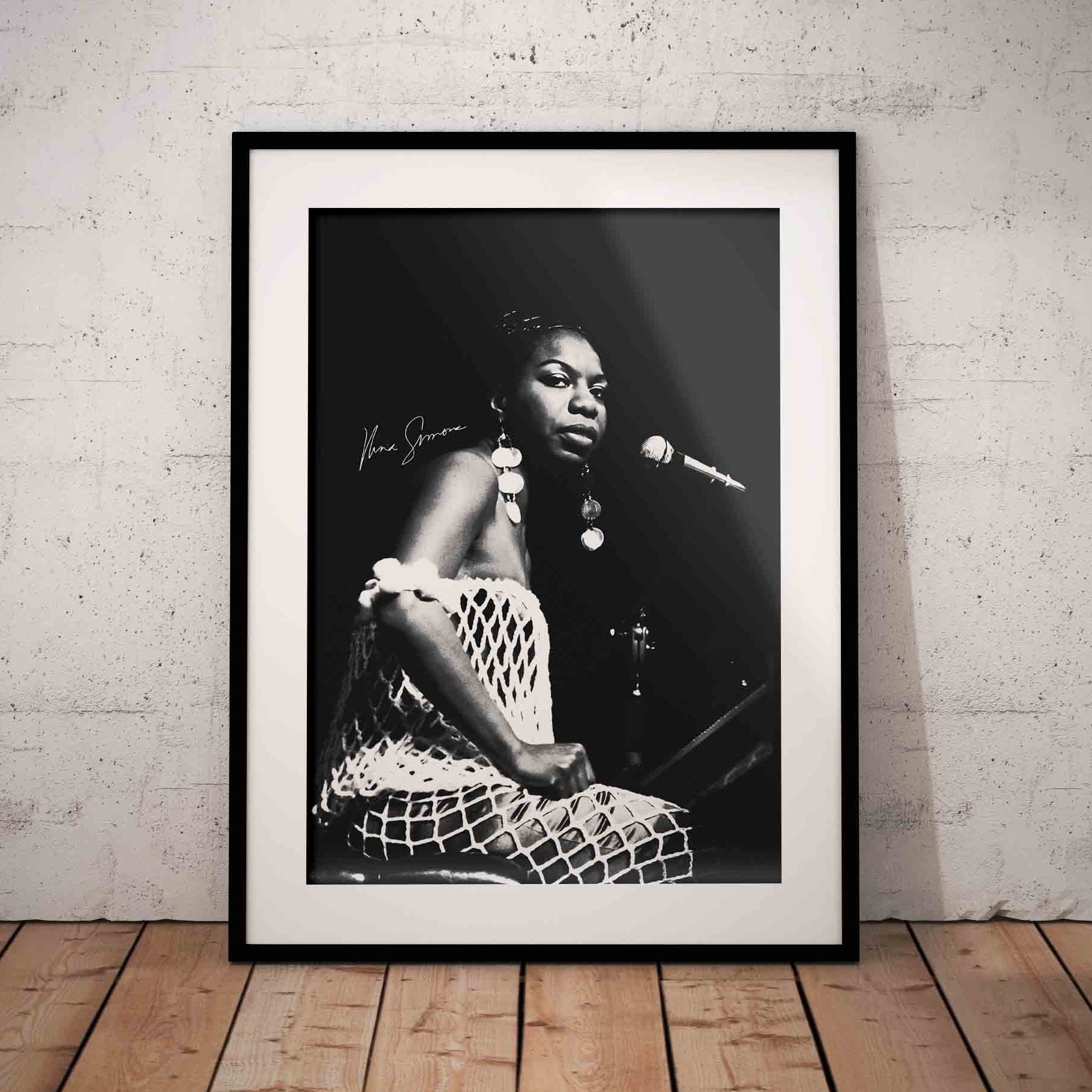 Nina Simone Art Print With Signature Jazz Music Poster Pianist Wall ...