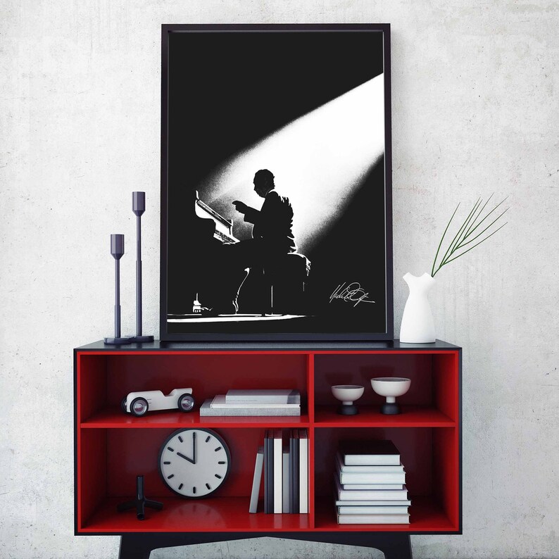 Duke Ellington Art Print With Signature Jazz Music Poster Pianist Wall ...