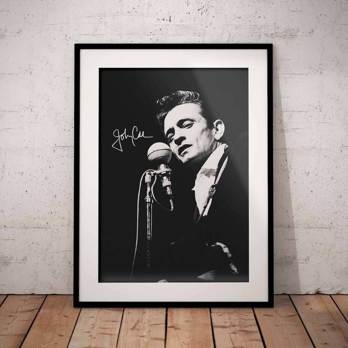 Johnny Cash Poster With Signature Singer Art Print Country Music Wall ...