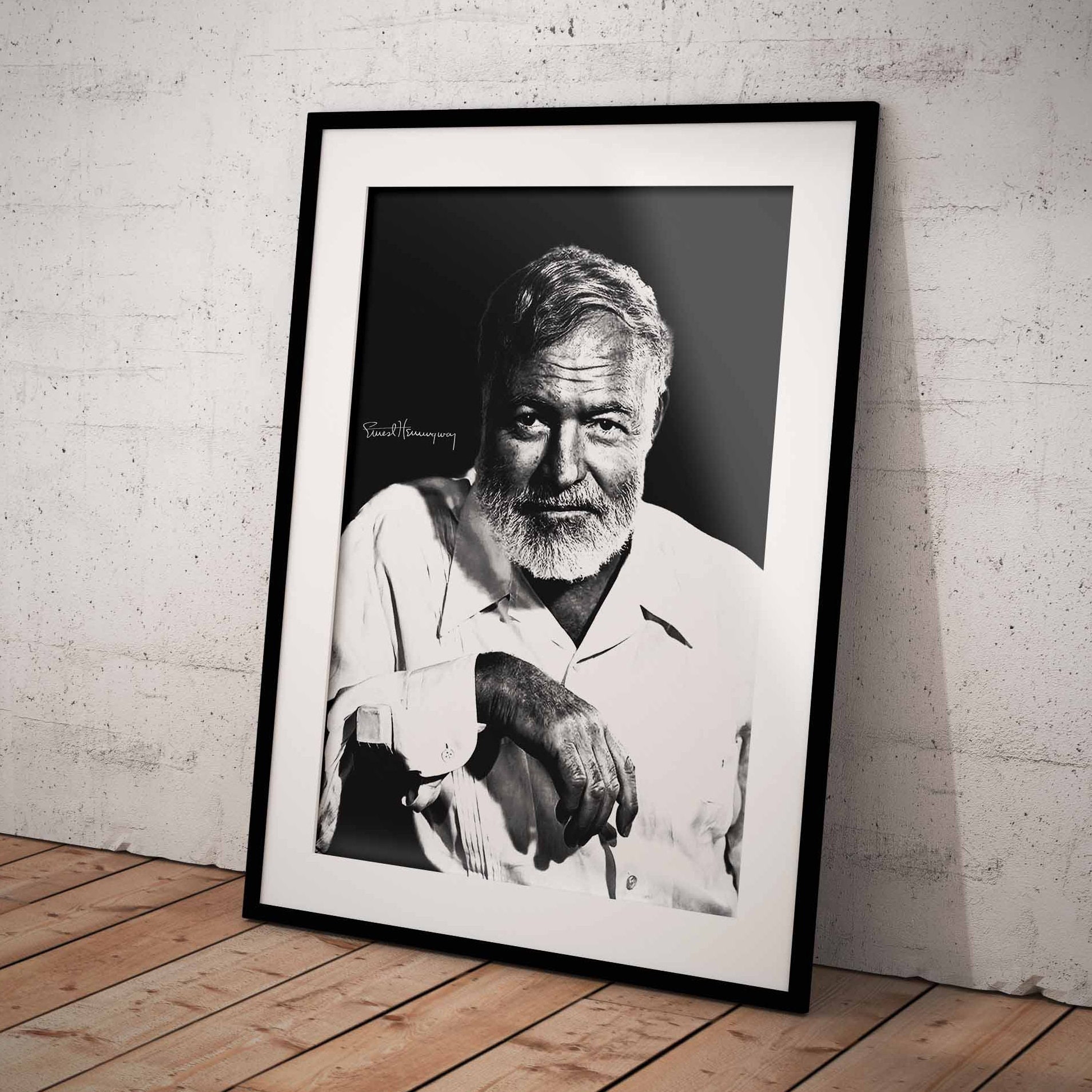Ernest Hemingway Art Print With Signature American Novelist Poster the ...