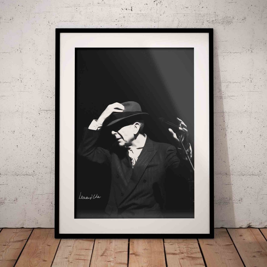 Leonard Cohen Poster With Signature - Canadian Singer Art Print - Music ...