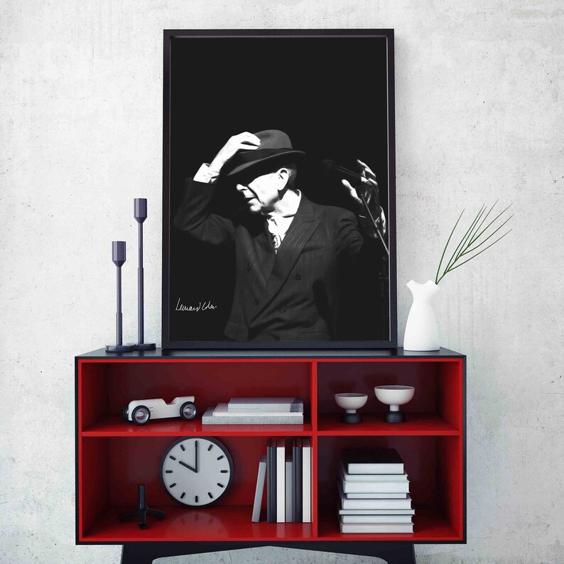 Leonard Cohen Poster With Signature Canadian Singer Art Print Music ...