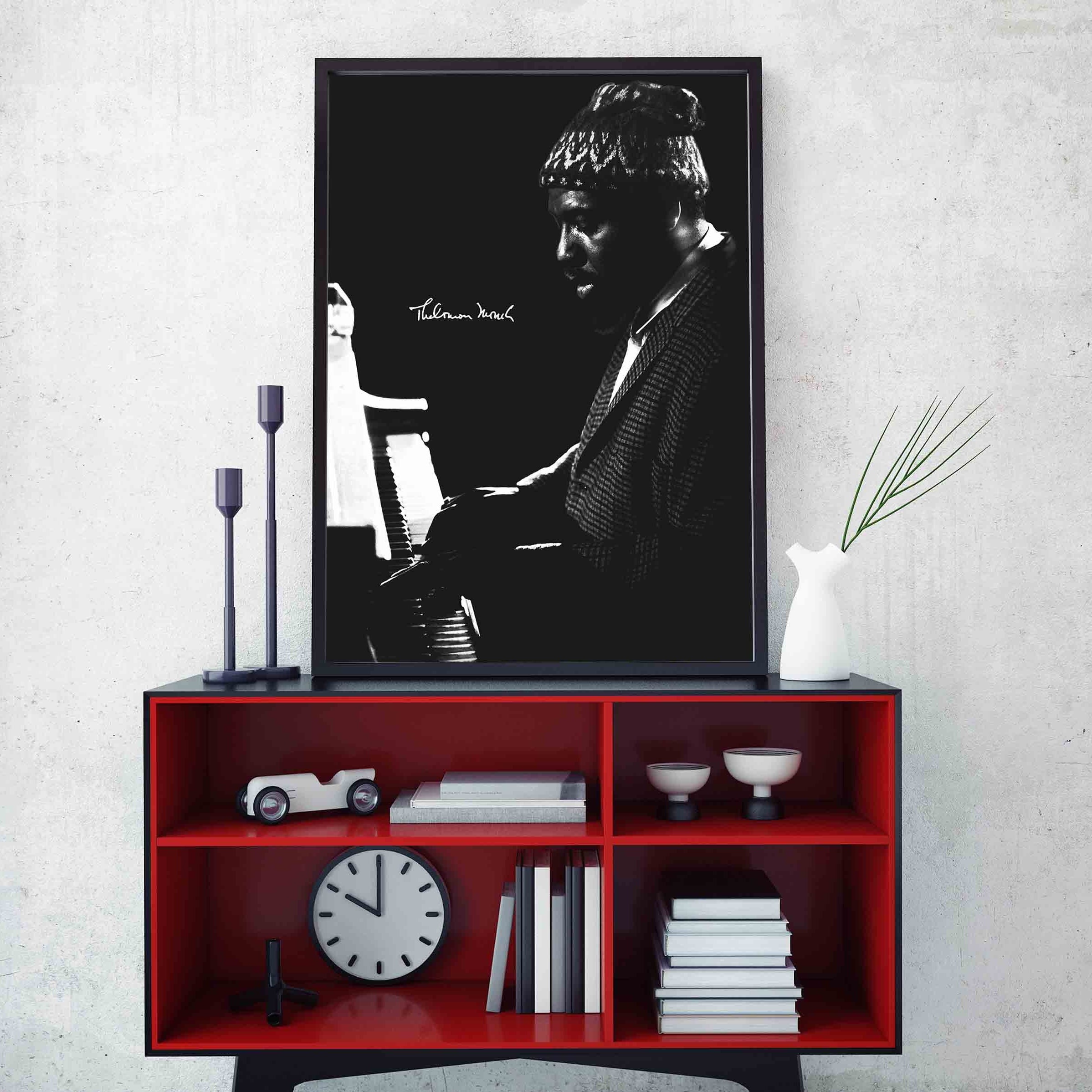 Thelonious Monk Art Print With Signature Jazz Music Poster Pianist Wall ...
