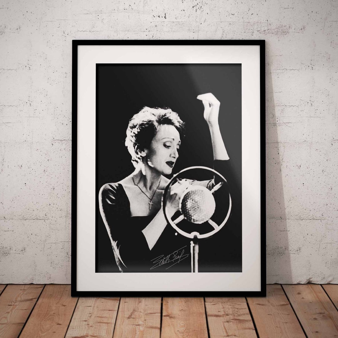 Edith Piaf Poster With Signature - French Music Art Print - Chanson ...