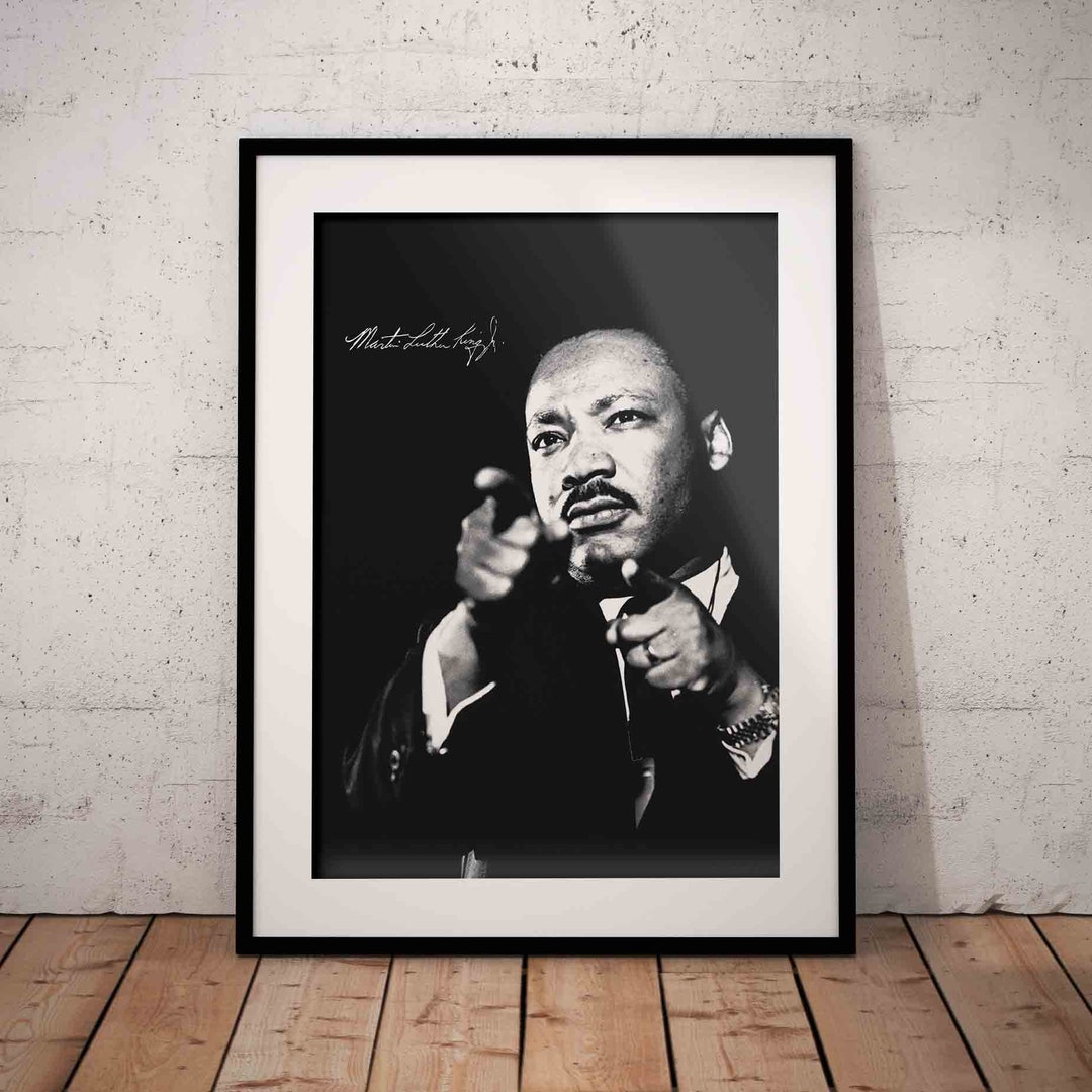 Martin Luther King With a Signature Poster - Political Philosopher Art ...