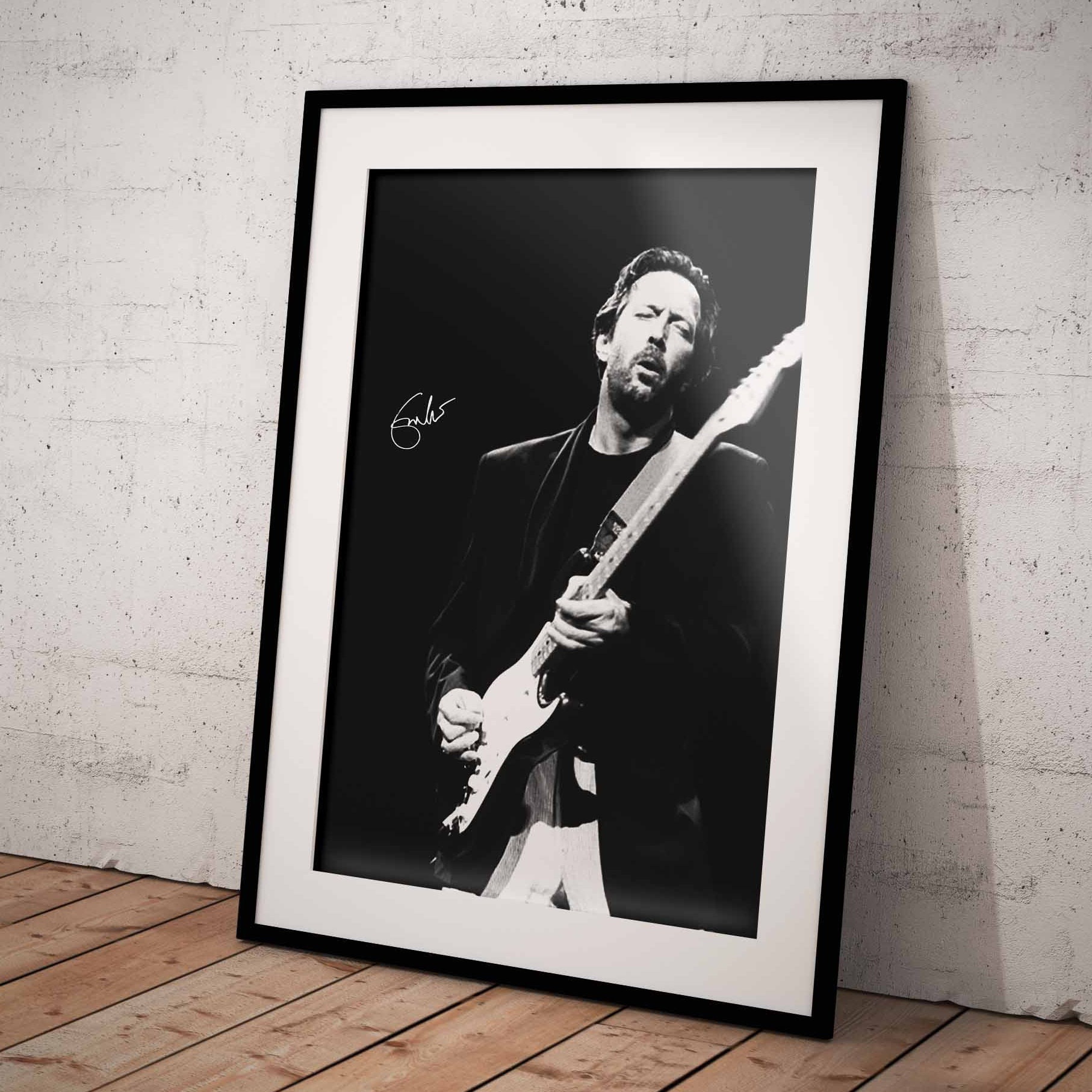 Eric Clapton Poster With Signature Rock Guitarist Wall Design Blues ...