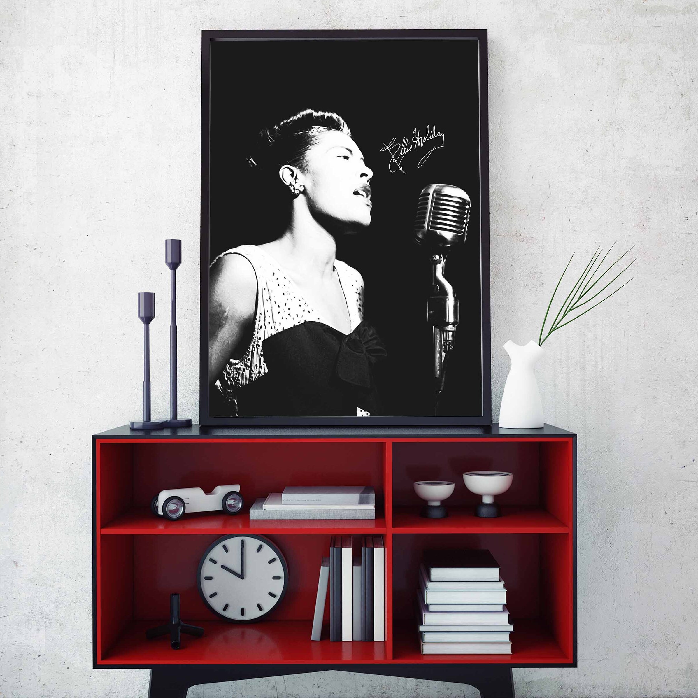 Billie Holiday Art Print With Signature Jazz Music Poster Lady Day Wall ...