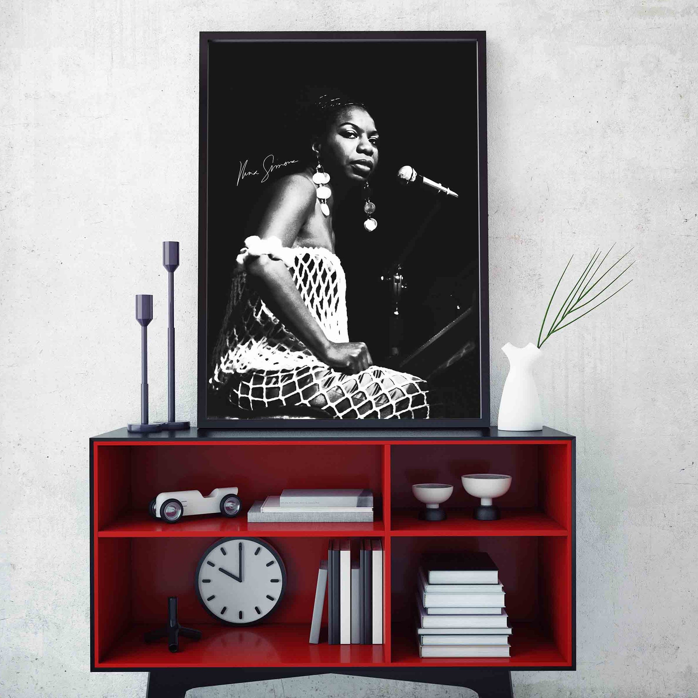 Nina Simone Art Print With Signature Jazz Music Poster Pianist Wall ...