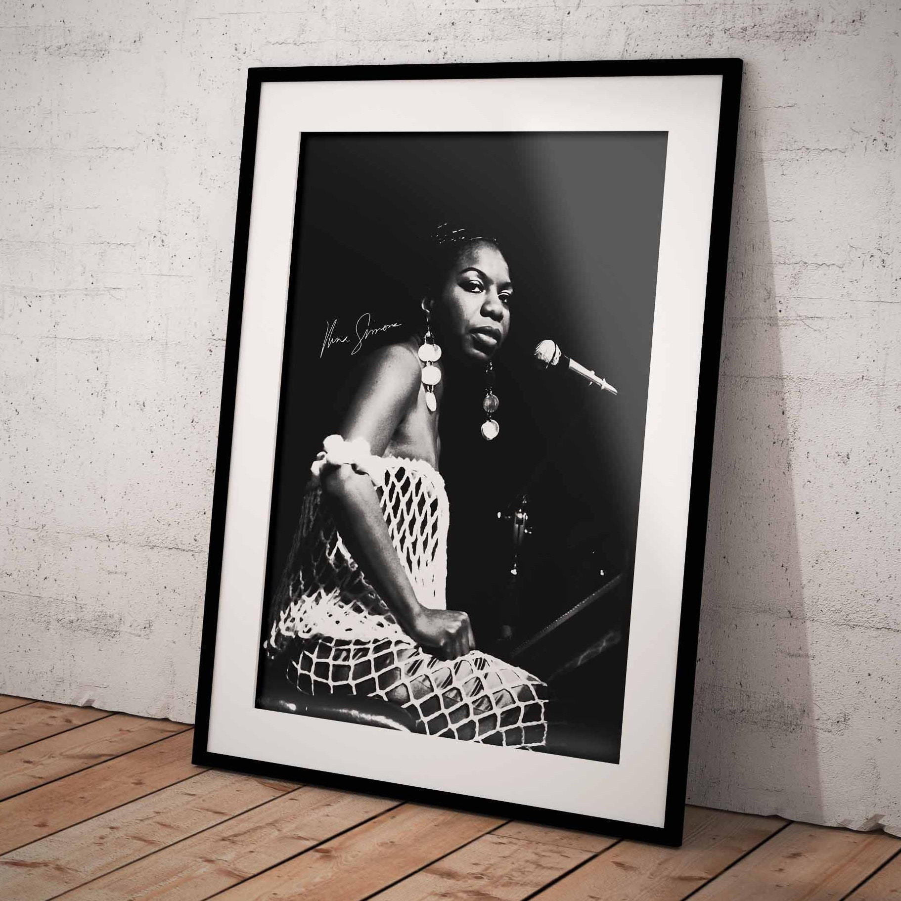 Nina Simone Art Print With Signature Jazz Music Poster Pianist Wall ...