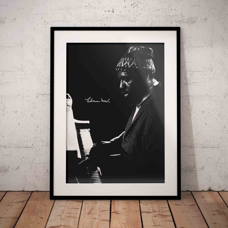 Thelonious Monk Art Print With Signature Jazz Music Poster Pianist Wall ...