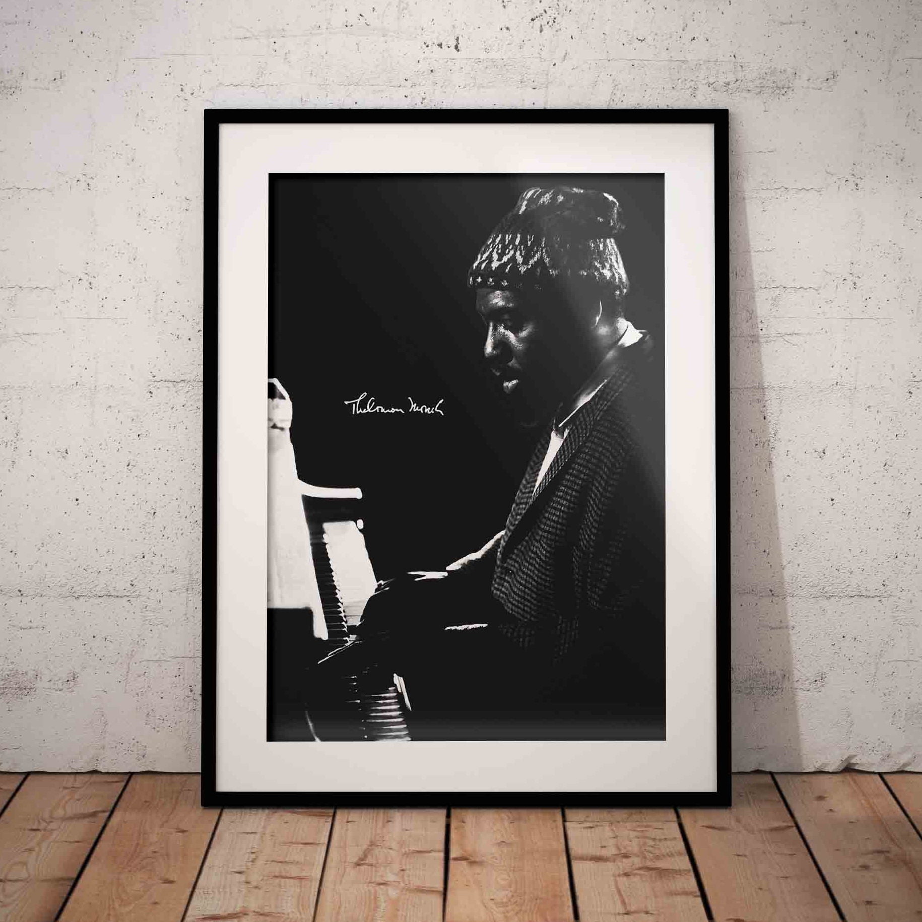 Thelonious Monk Art Print With Signature Jazz Music Poster Pianist Wall ...