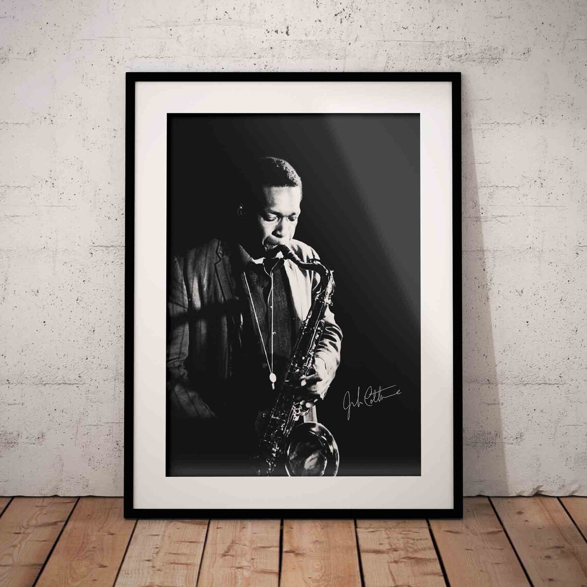 John Coltrane Art Print With Signature Jazz Music Poster Saxophonist ...