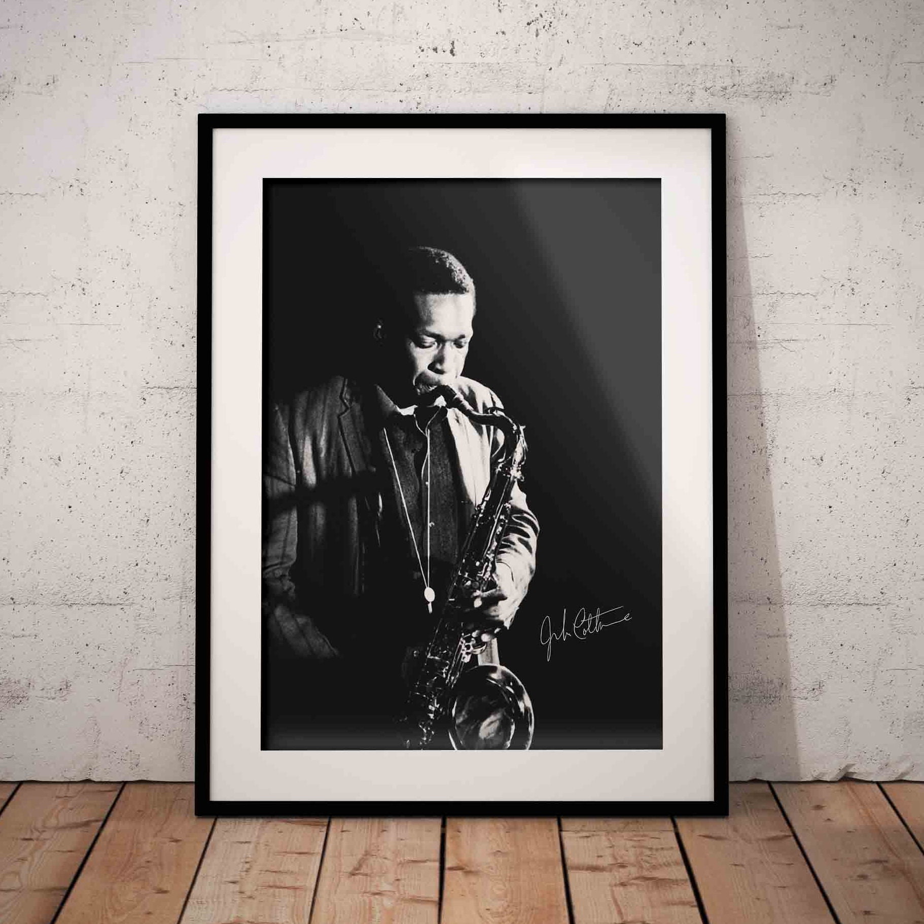 John Coltrane Art Print With Signature Jazz Music Poster Saxophonist ...
