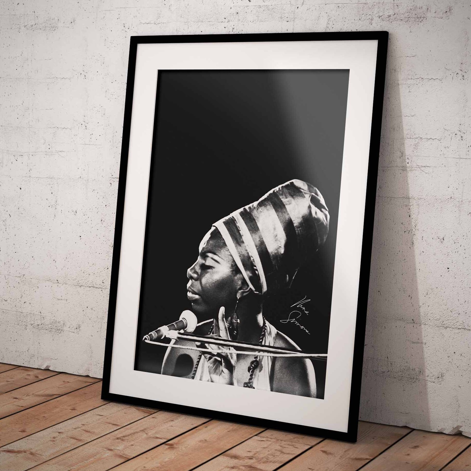 Nina Simone Wall Art With Signature Jazz Music Print Diva Poster Design ...
