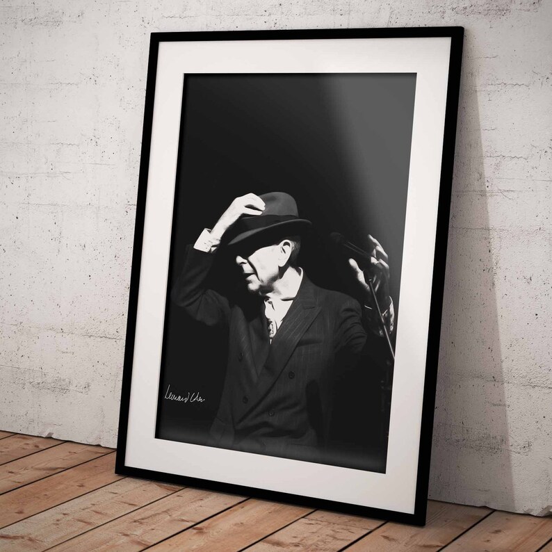 Leonard Cohen Poster With Signature Canadian Singer Art Print Music ...