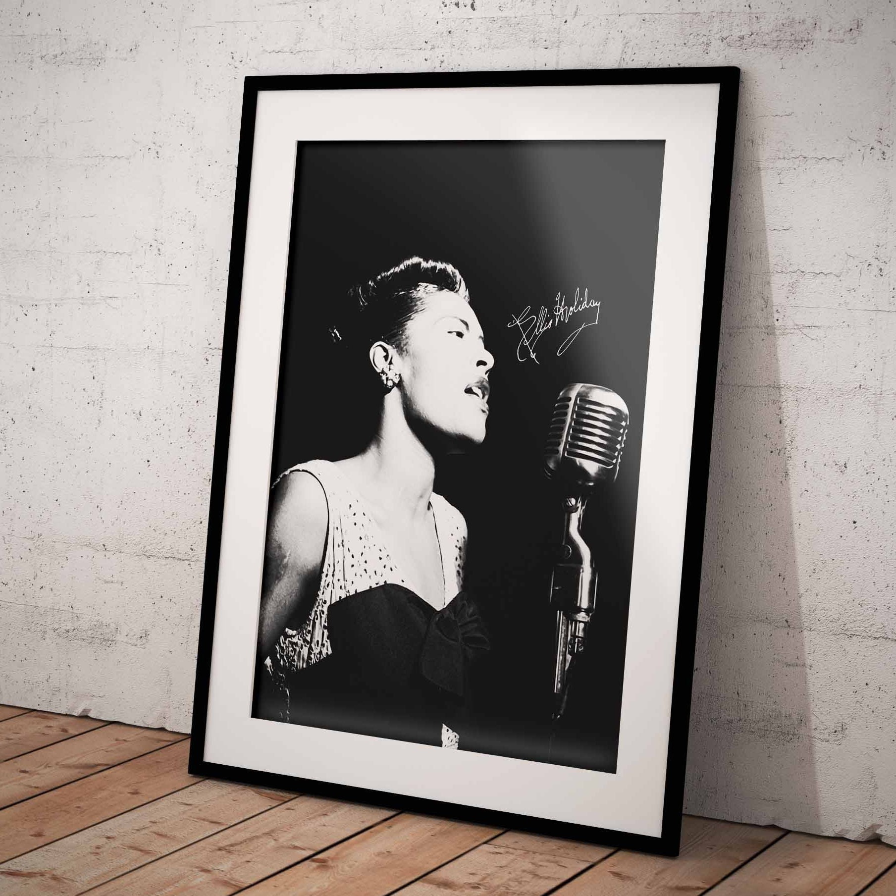 Billie Holiday Art Print With Signature Jazz Music Poster Lady Day Wall ...