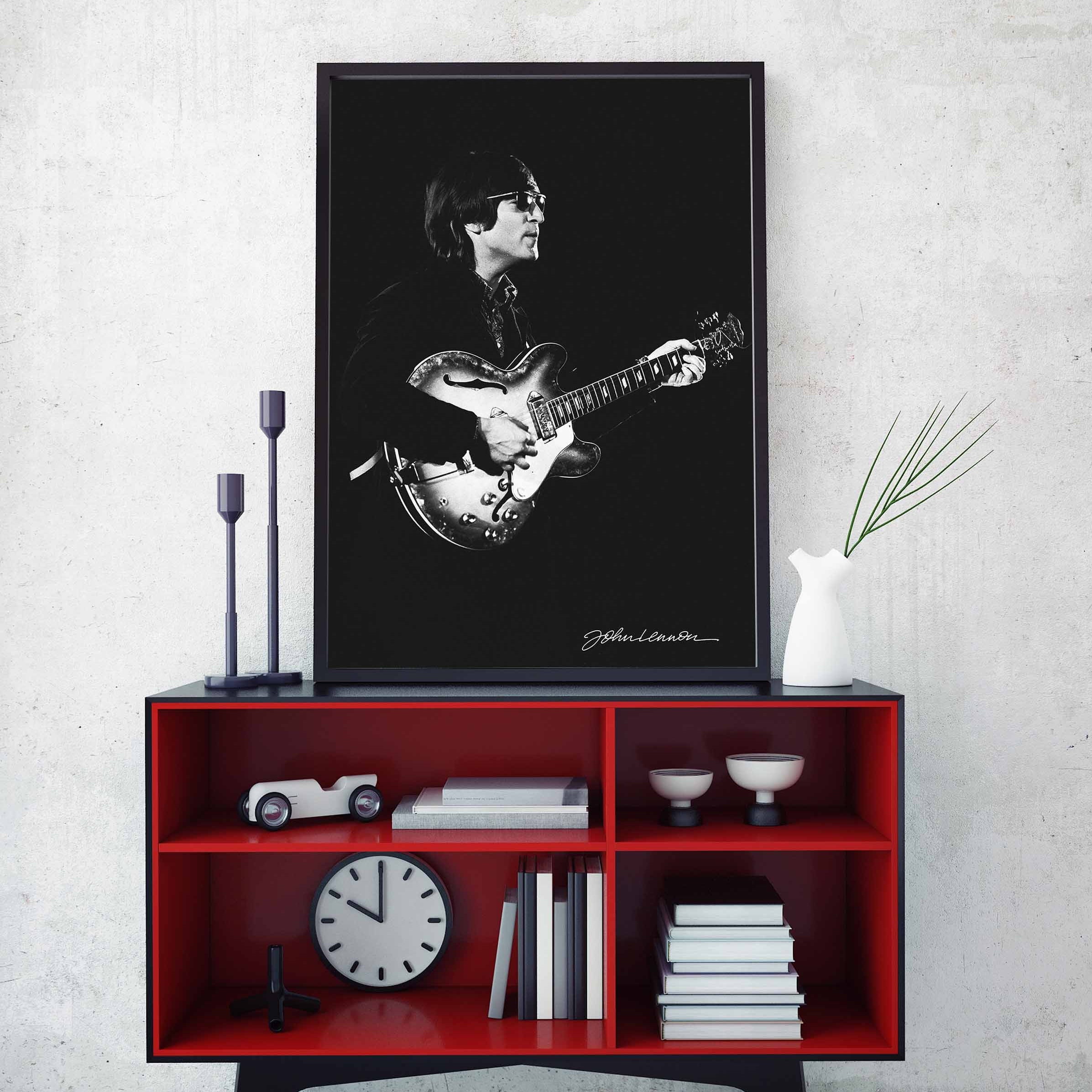 John Lennon Poster With Signature the Beatles Art Print British Pop ...