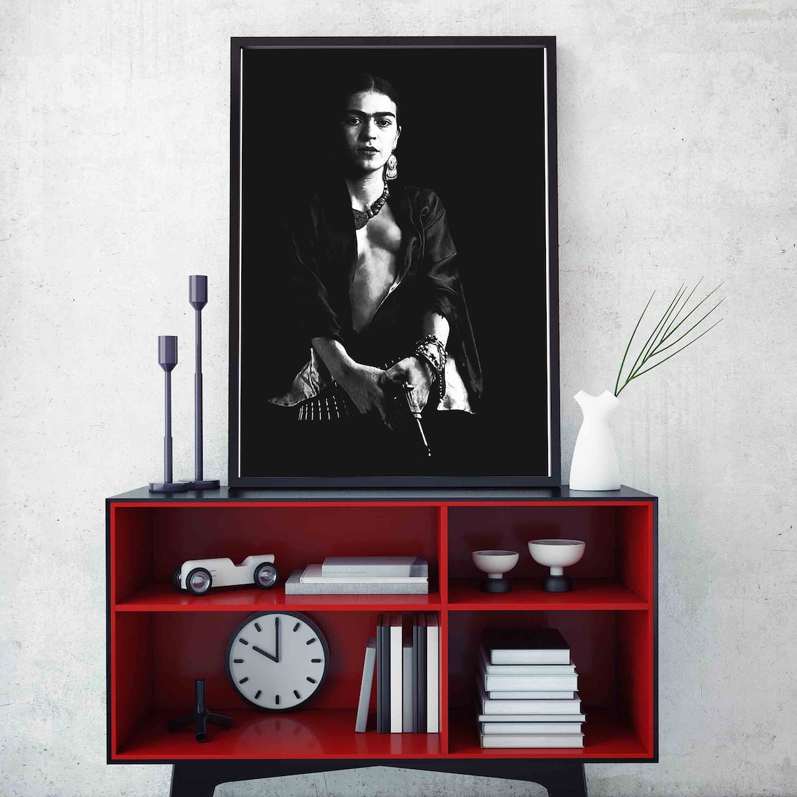 Frida Kahlo With a Gun Poster Mexican Painter Art Print Portrait Artist ...