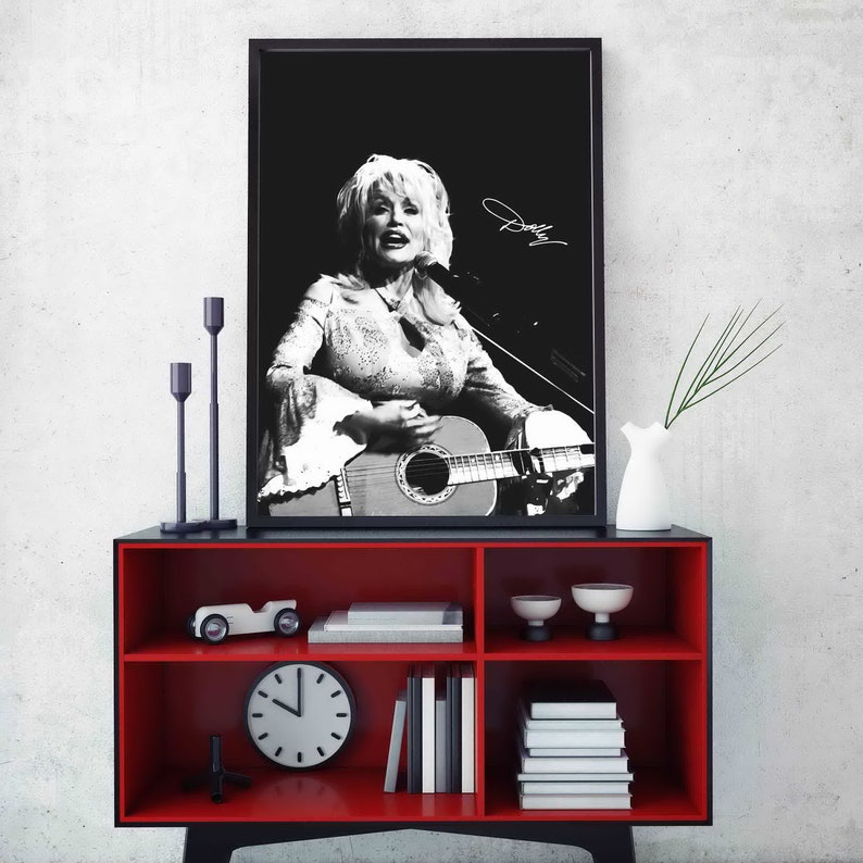 Dolly Parton Poster With Signature Star Singer Art Print Country Music ...